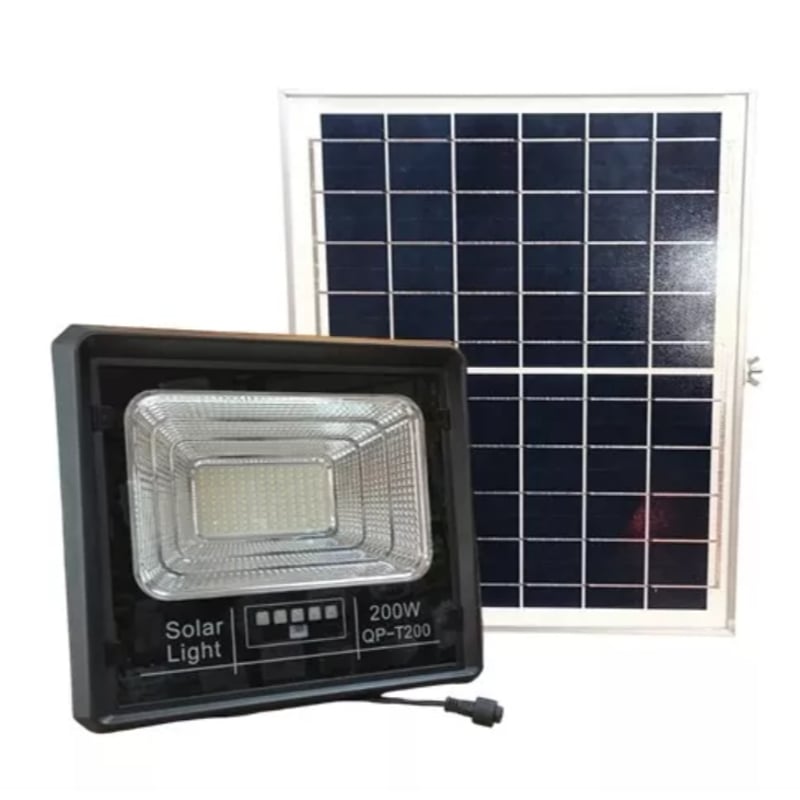 Lampara Reflector Led Con Panel Solar Control 200w Exterior GENERICO ...