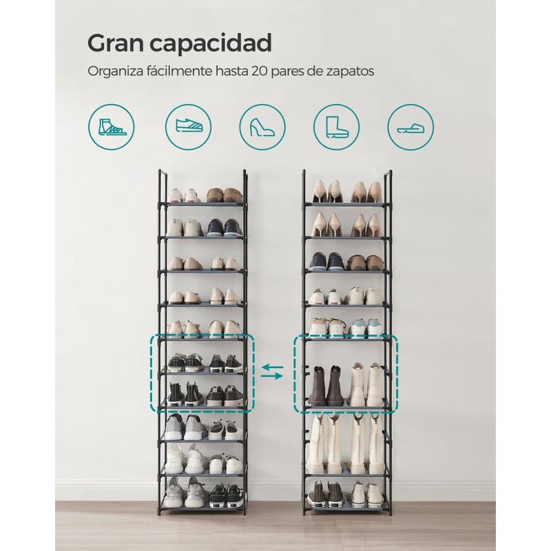 Zapatero Songmics 10 Niveles, Gris RTA DESIGN | falabella.com