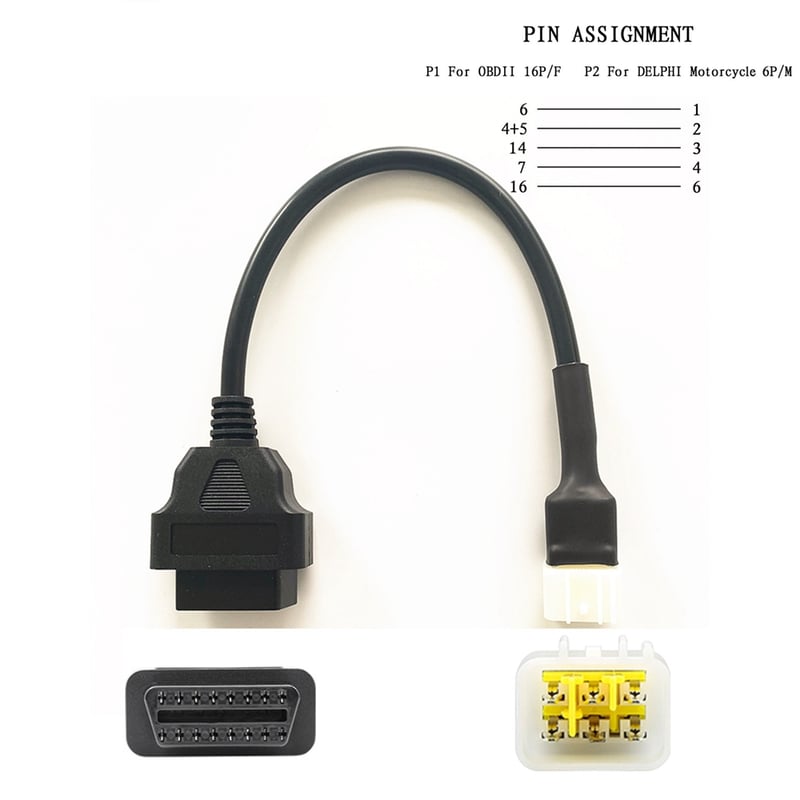 Conector Adaptador Cable Obd Escaner Moto Delphi Benelli GENERICO ...