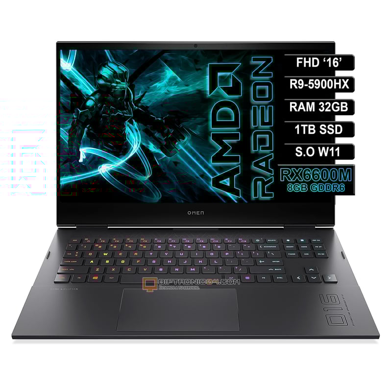 Portatil OMEN 161 AMD Ryzen 9-5900HX RAM 32GB 1TB SSD Radeon RX 6600M ...