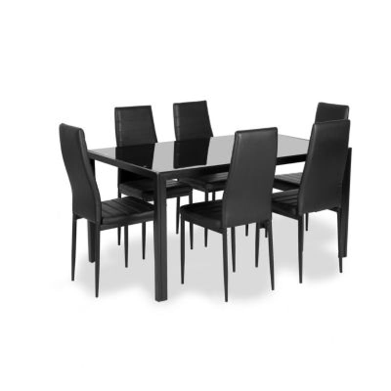Juego de comedor 6 puestos Negro Ranjita MUEBLES FIOTTI | falabella.com