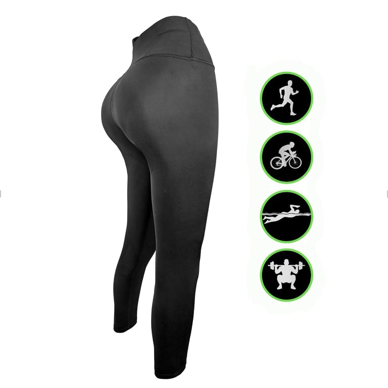 Lycra Elástica Para Mujer Leggins Negro Pantalón Deportivo Ajustado ...