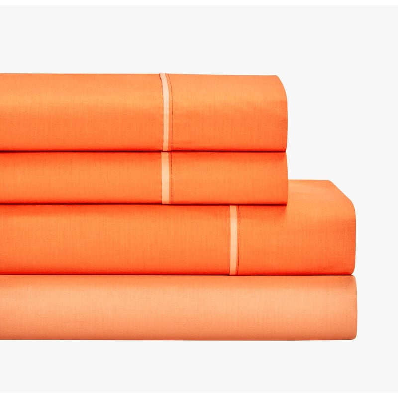 Sabanas Doble 30cm - 144 hilos - Polialgodón Naranja GENERICO ...