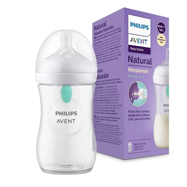 Tetero Avent Natural Response 9 Oz Con Válvula Airfree AVENT ...
