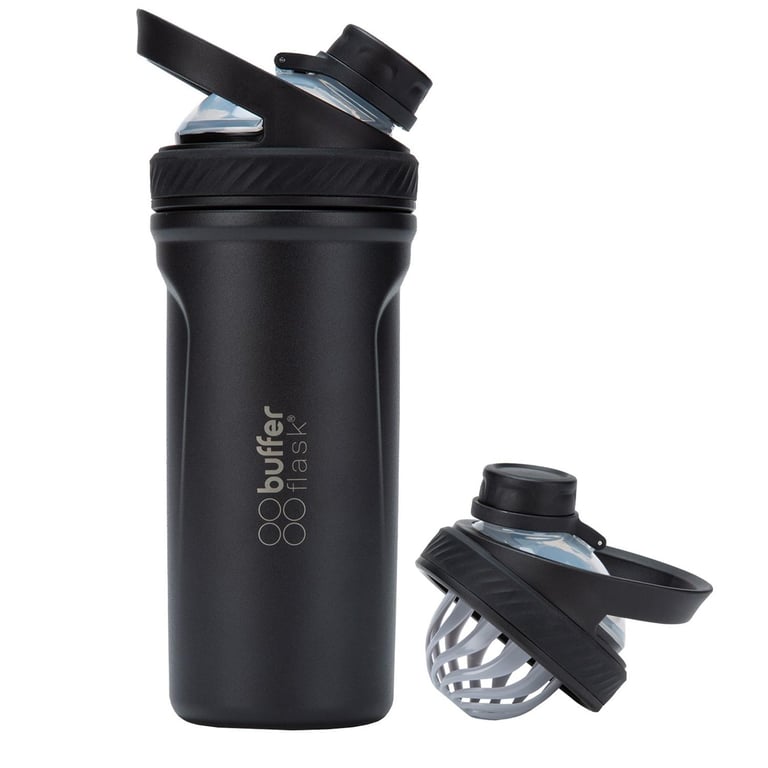 Termo Shaker Buffer Mezclador Proteina Acero Inoxidable - Negro- BUFFER ...