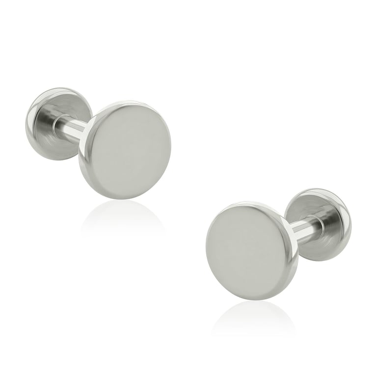 Titanio Aretes Piercing Disco Plano para Lóbulo AGHA JEWELRY ...