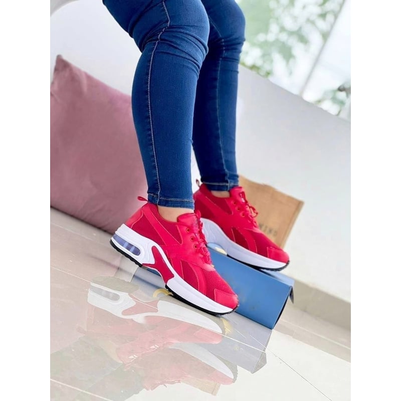 Tenis De Mujer Color Rojo Bello Calzado Moda Casual GENERICO ...