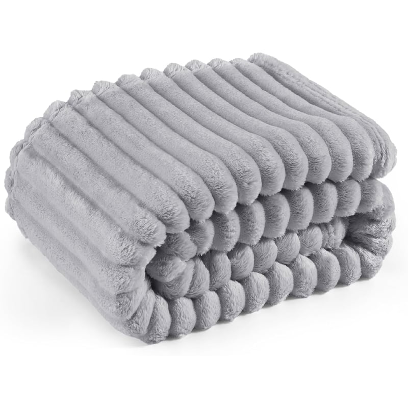 Cobija térmica 2.40x2m Cama Doble o 2 plazas Acanalada Gris perla ...