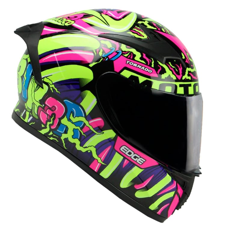 Casco Edge Integral Denver Motoloco Verde Neon Certificado DOT - XL ...