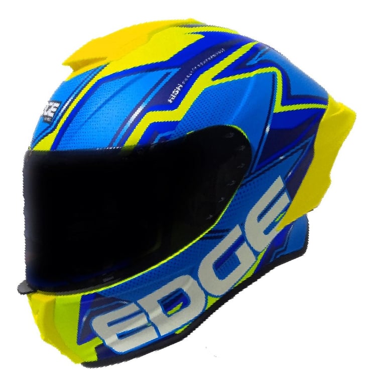 Casco Edge Integral Shanghai Quartz AmarilloAzul Brillante L - Amarillo - M EDGE HELMETS ...