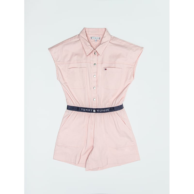 Overol rosado con bolsillos y cinturón Para Niña Tommy Hilfiger TOMMY ...