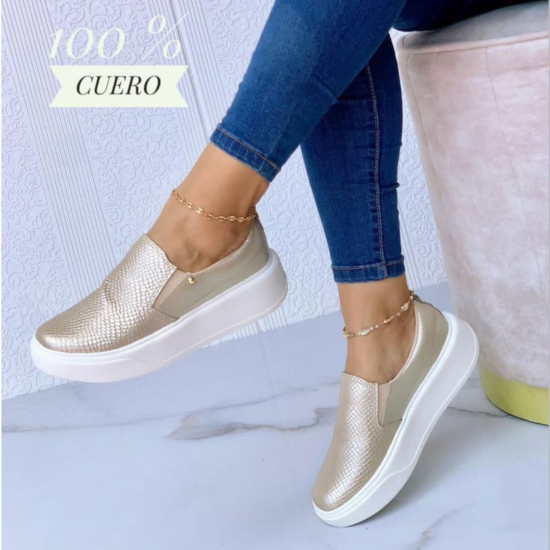 Zapatillas en Cuero Mujer Calzado Casual dama EVEGONZ | falabella.com