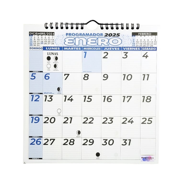 Calendario Programador 2025 Cuadrado 23x23 GENERICO | falabella.com