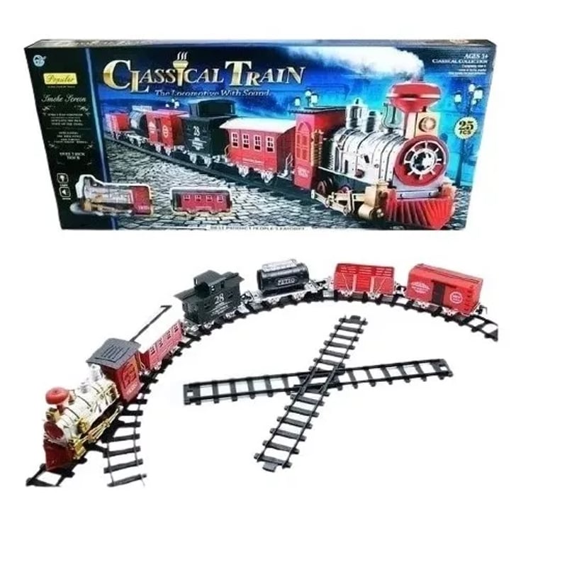 Tren Clásico Navideño De 5 Vagones 740 Cm Luz Humo Y Sonido GENERICO | falabella.com