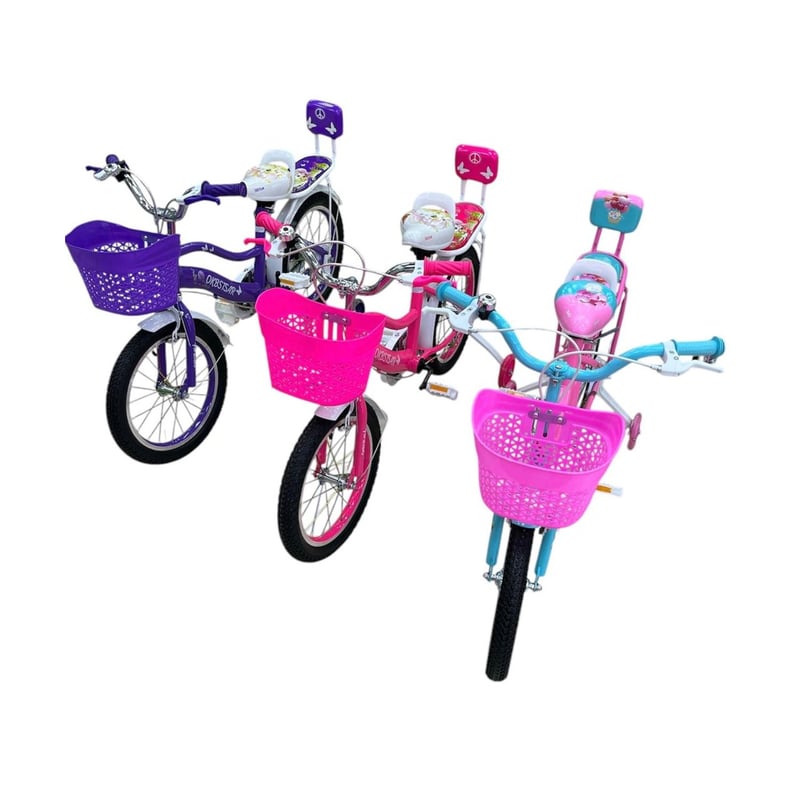 Bicicleta Niña Rin16 canasta ruedas auxil Morada GTI | falabella.com