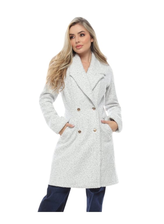 GABAN AGATHA GRIS CLARO-PAÑO BUCLE GENERAL | falabella.com