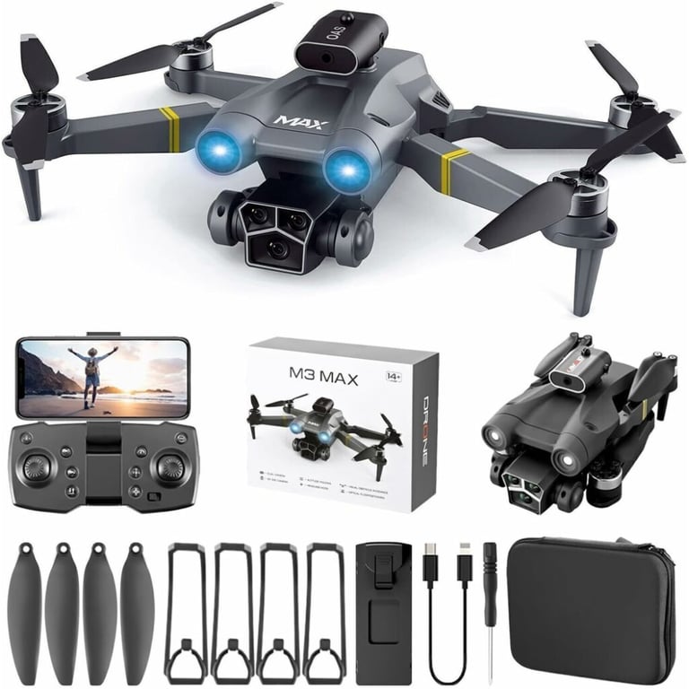 Drone M3 Max Wifi 24g Cámaras 4k Uhd Sensor De Obstáculos AMERICAN GENERICS | falabella.com