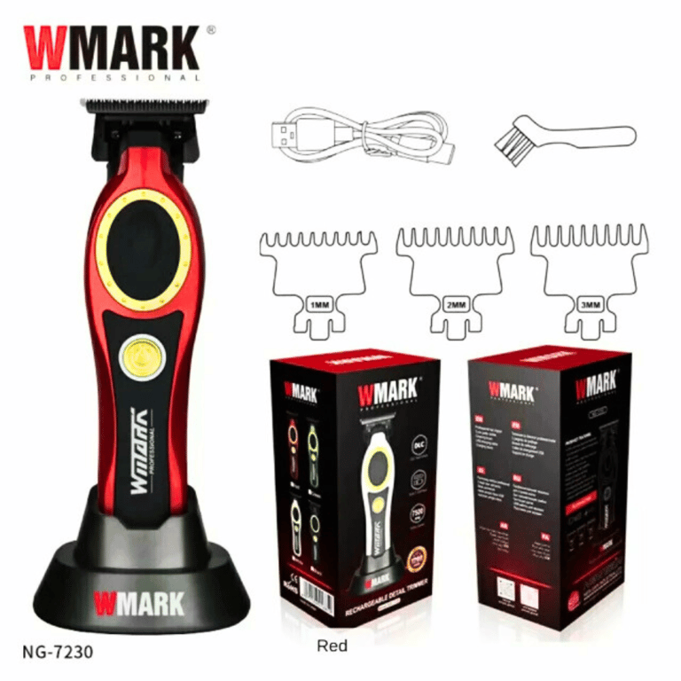 Maquina Patillera De Corte Peluquería Profesional Wmark NG-7230 Roja ...