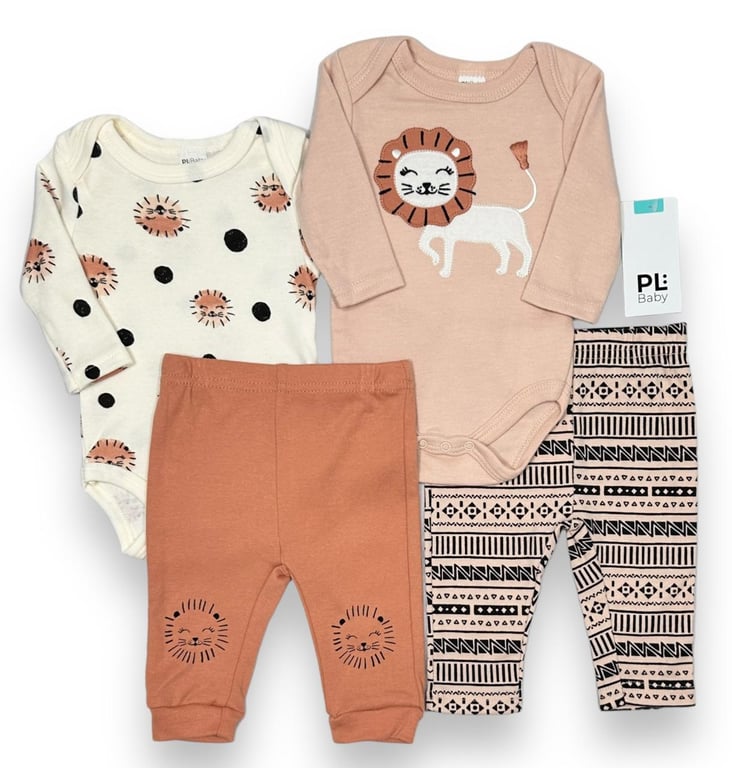 Conjunto 4 PCS Ropa Para Bebe Niña PL Baby Algodon Mameluco AMERICAN ...