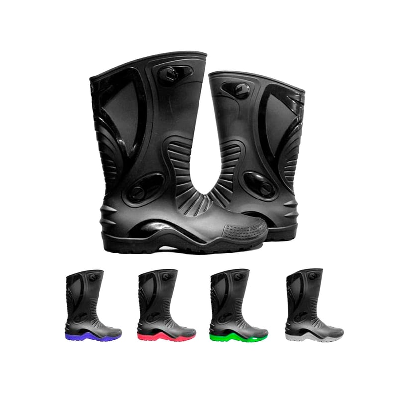 BOTAS IMPERMEABLES PARA MOTO PVC COLOR NEGRO TALLA 39 GENERICO ...