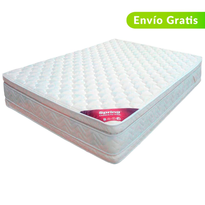Colchón Queen Firmeza Media Ortopédico con Pillow Resortado Descanso ...