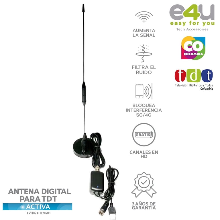 Antena digital TDT activa E4U E4U | falabella.com