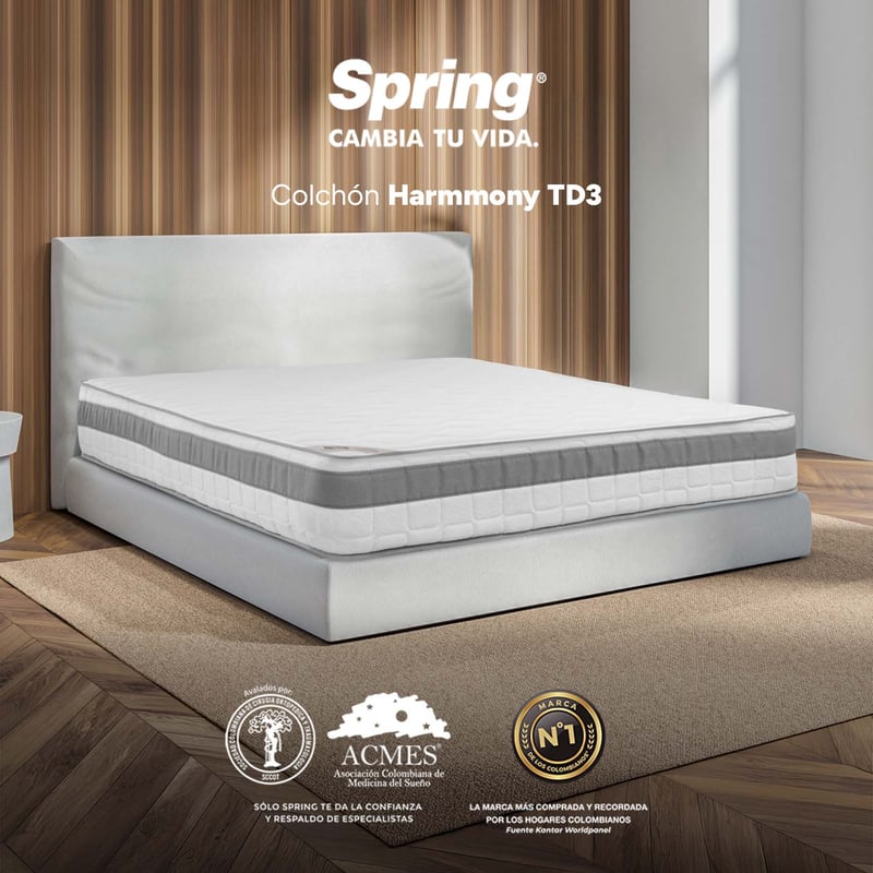 Colchón Sencillo Firme Ortopédico Resortado Td3 100 x 190 cm Colchones ...