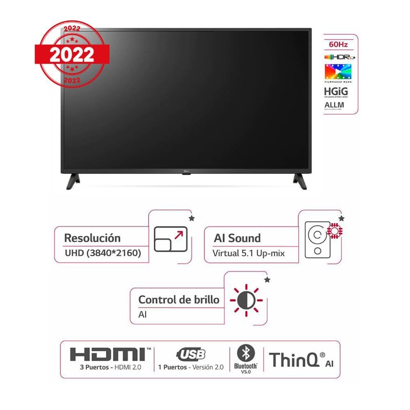 Televisor Lg 43 Pulgadas Uhd Smart Tv Uq7500 LG | falabella.com