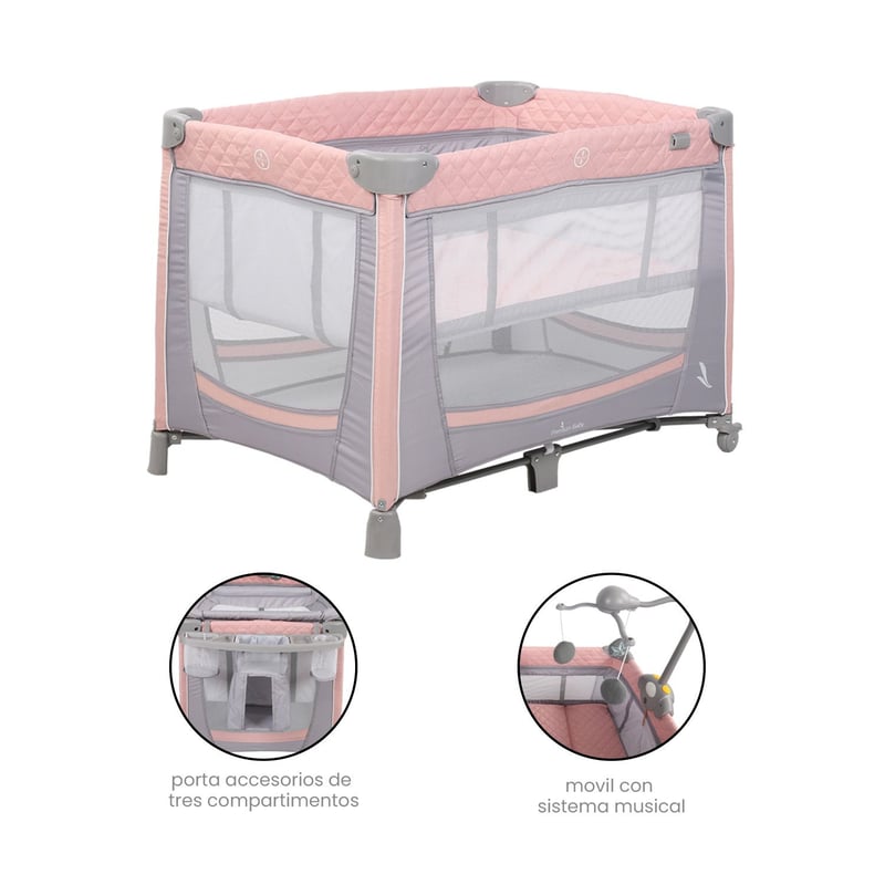 Corral Cuna Bebe Premium Baby Toronto Rosa PREMIUM BABY | falabella.com