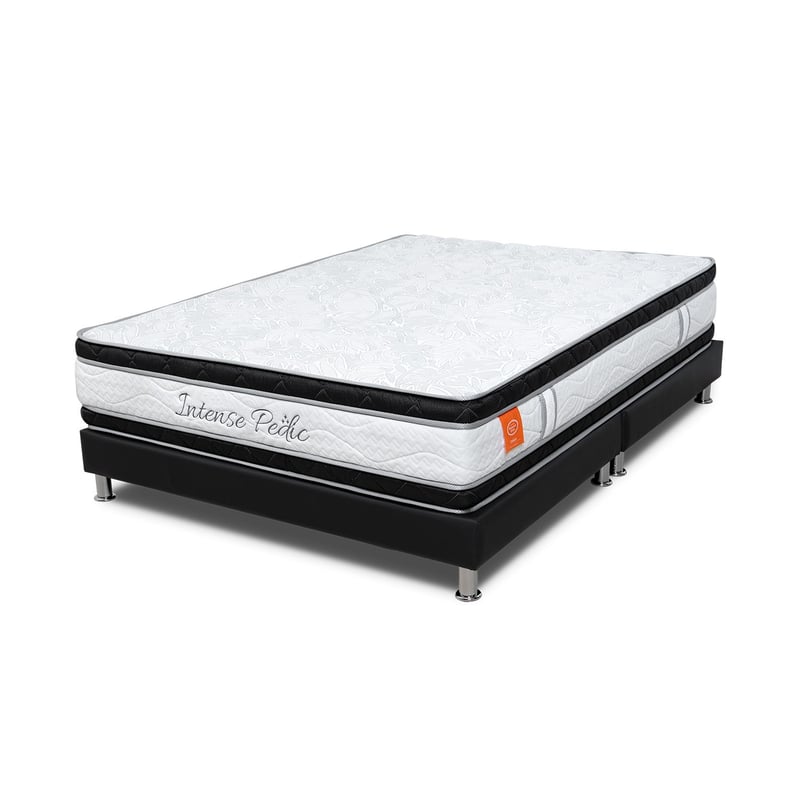 Colchón con Base Cama Doble Firme Espumado con Doble Pillow Intense ...