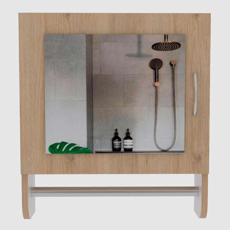 Gabinete de Baño Moderno en Aglomerado MDP con Espejo 50 x 45 x 16 cm ...