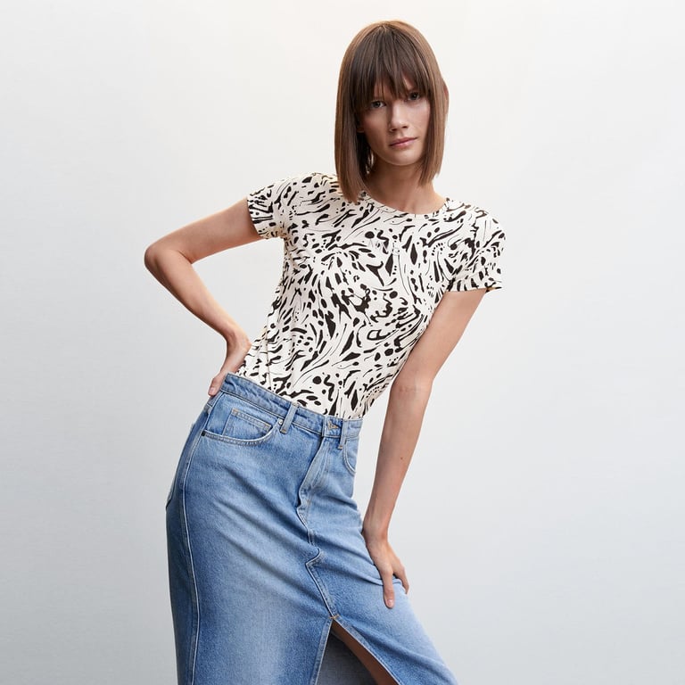 Camiseta para Mujer Manga corta de Algodón MANGO MANGO | falabella.com