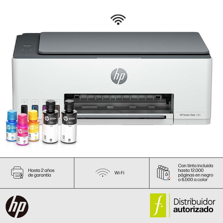 Impresora Multifuncional HP Smart Tank 580 Conexión por WIFI y ...