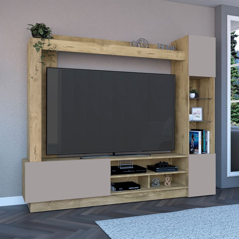 Centro de Entretenimiento de 204 x 175 x 36 cm, Mueble de TV Moderno ...