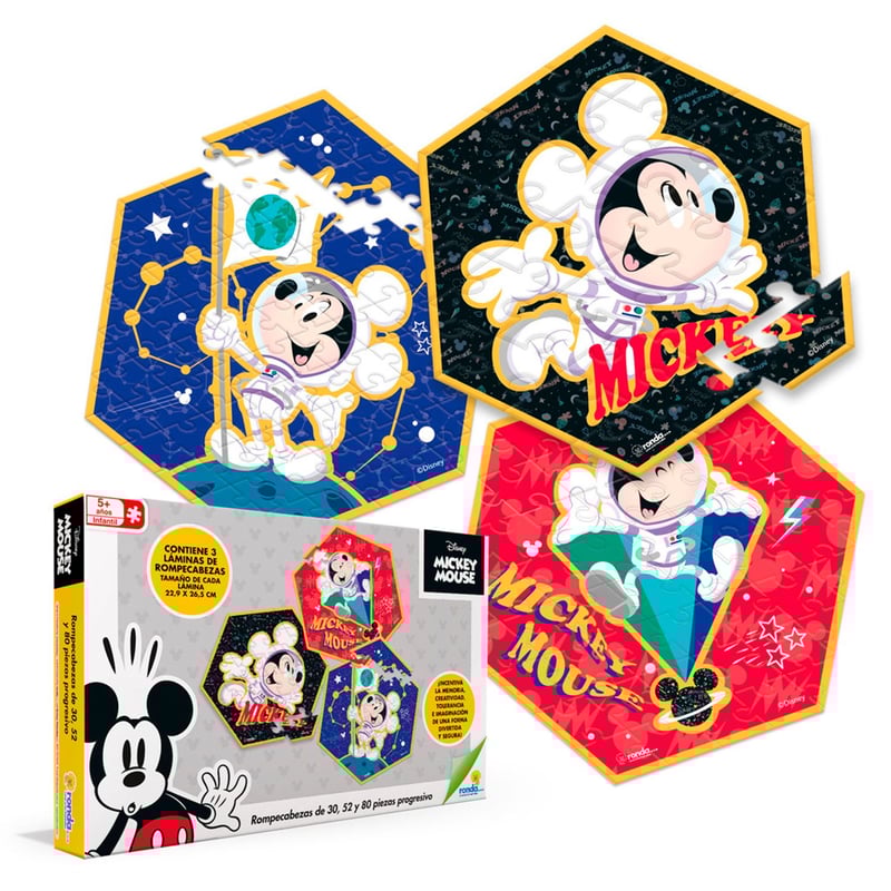 Juego De Mesa Ronda Rompecabezas X 30-52-80 Mickey RONDA | falabella.com