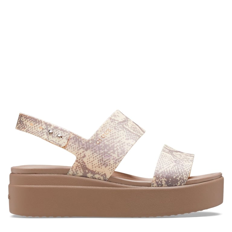 Sandalias Crocs con Plataforma para Mujer Brooklyn Snake Low Wedge ...