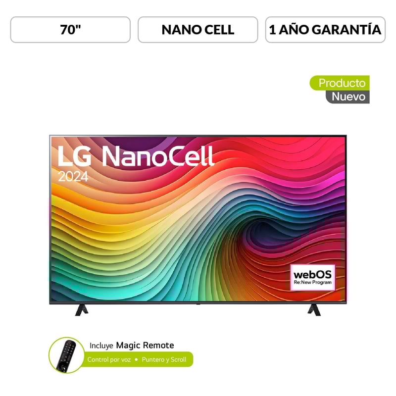 Televisor LG | 70 pulgadas NANO CELL 4K UHD | 70NANO80TSA.AWC LG | falabella.com
