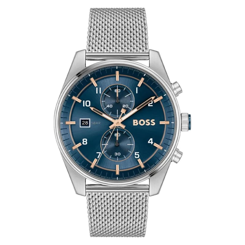 Reloj Hugo Boss para Hombre Skytravel . Reloj Análogo Metal Plateado ...