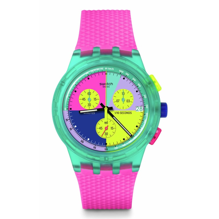 Reloj Swatch Unisex NEON FLASH ARROW. Reloj Silicona Rosado SUSG408 ...