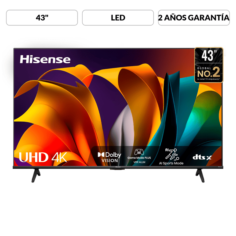 Televisor Hisense | 43 pulgadas LED 4K UHD | 43A6N HISENSE | falabella.com