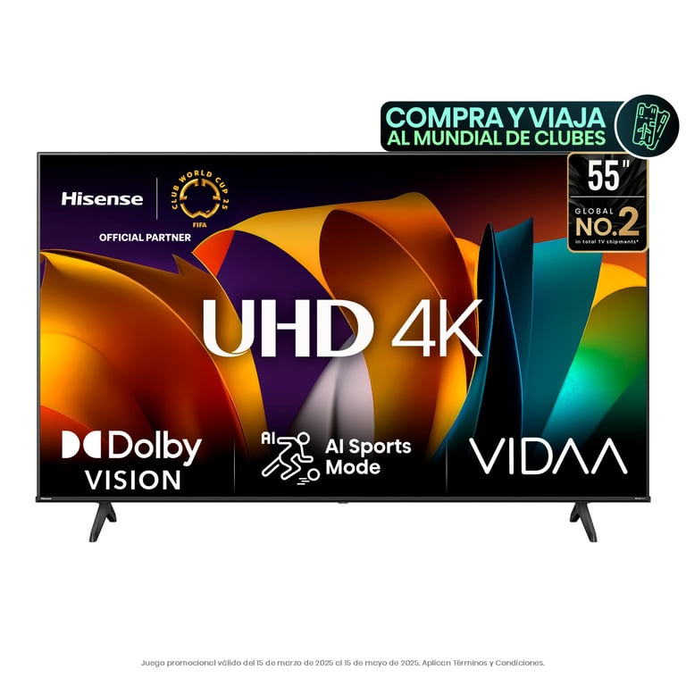 Televisor Hisense | 55 pulgadas LED 4K UHD | 55A6N HISENSE | falabella.com