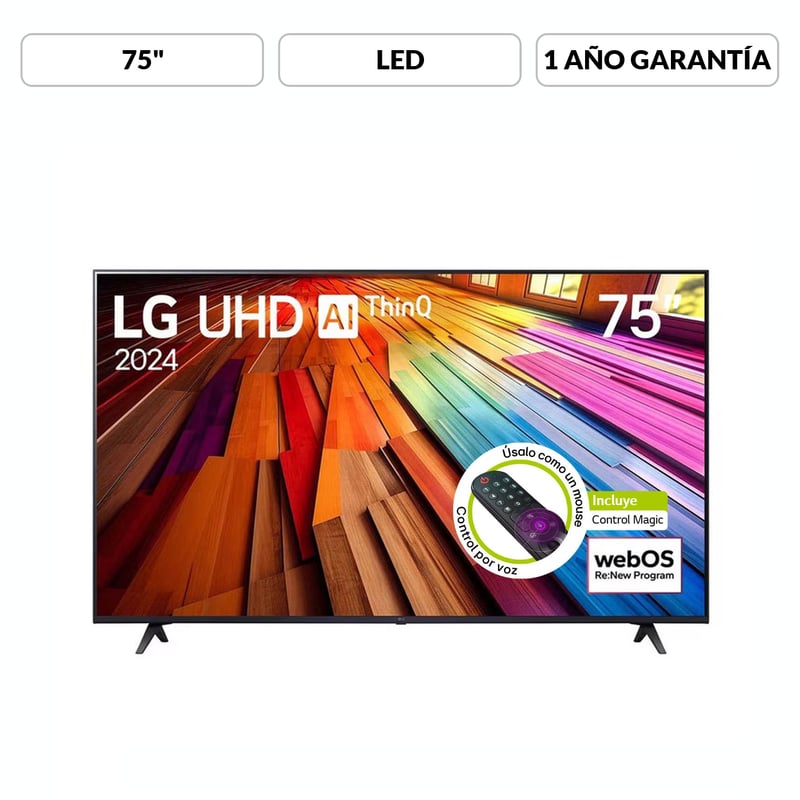 Televisor LG | 75 pulgadas 4K UHD LED | 75UT8050PSB LG | falabella.com