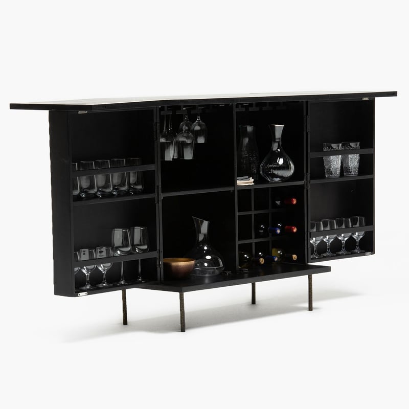 Mueble de Bar Moderno en Acero 100 x 99 x 49 cm Basement Home BASEMENT ...