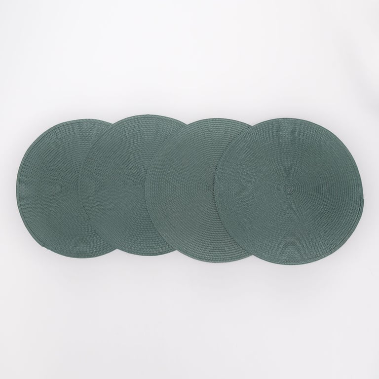 Set x4 Individuales Redondo Verde de Plástico 38 x 38 cm ROBERTA ALLEN ...