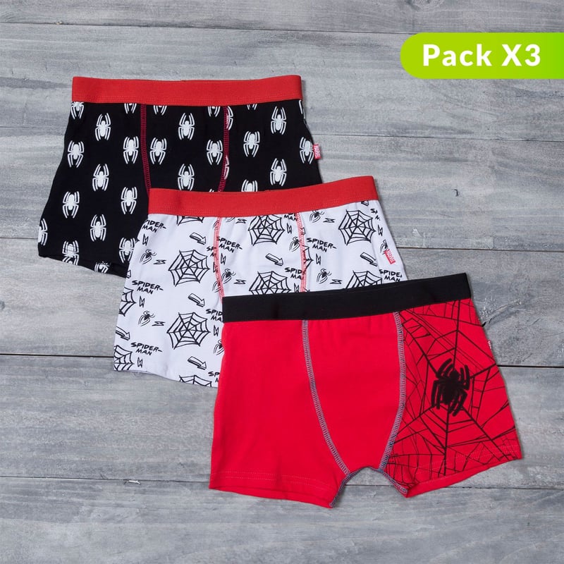 Boxer Niño Pack 3 Algodón Spider-man DISNEY | falabella.com