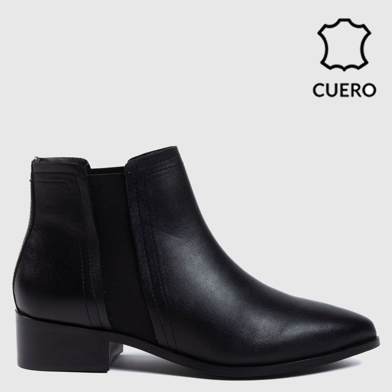 Botines para Mujer Black Tacón bajo Techels Basement BASEMENT ...