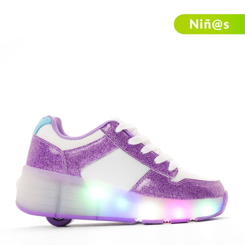 Tenis Patín con luces Yamp Sp Roli Niña . Tenis con luces para niña ...