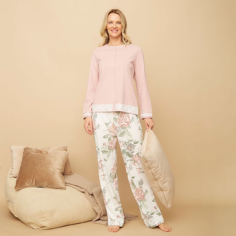 Pijama completa con pantalón Mujer Largo Manga larga Algodón Southland ...