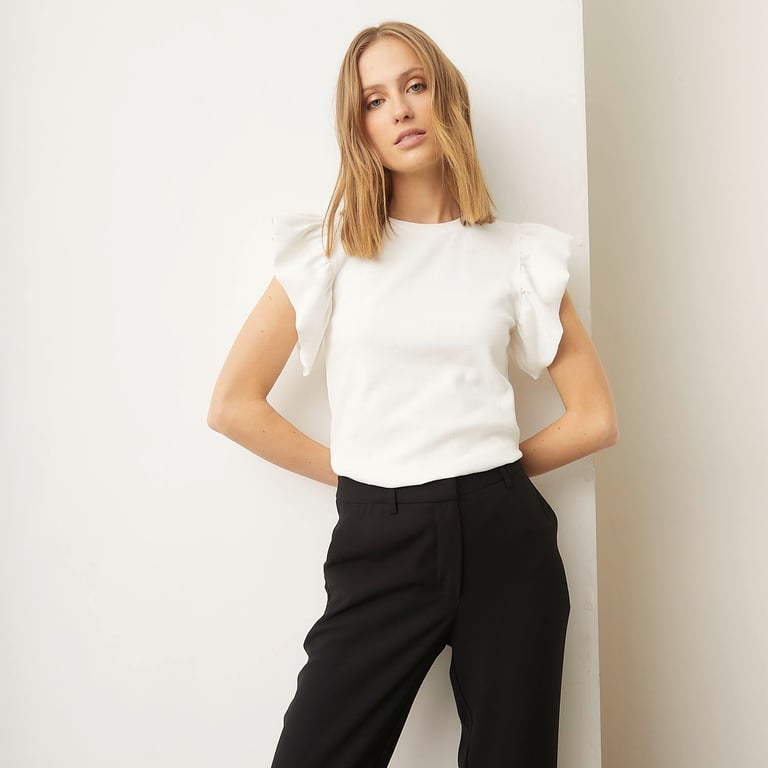 Blusa para Mujer con Boleros Manga corta de Algodón Basement BASEMENT ...