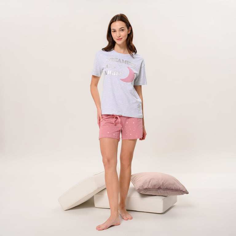 Pijama Completa con pantalón Mujer Largo Manga corta de Algodón Sybilla ...